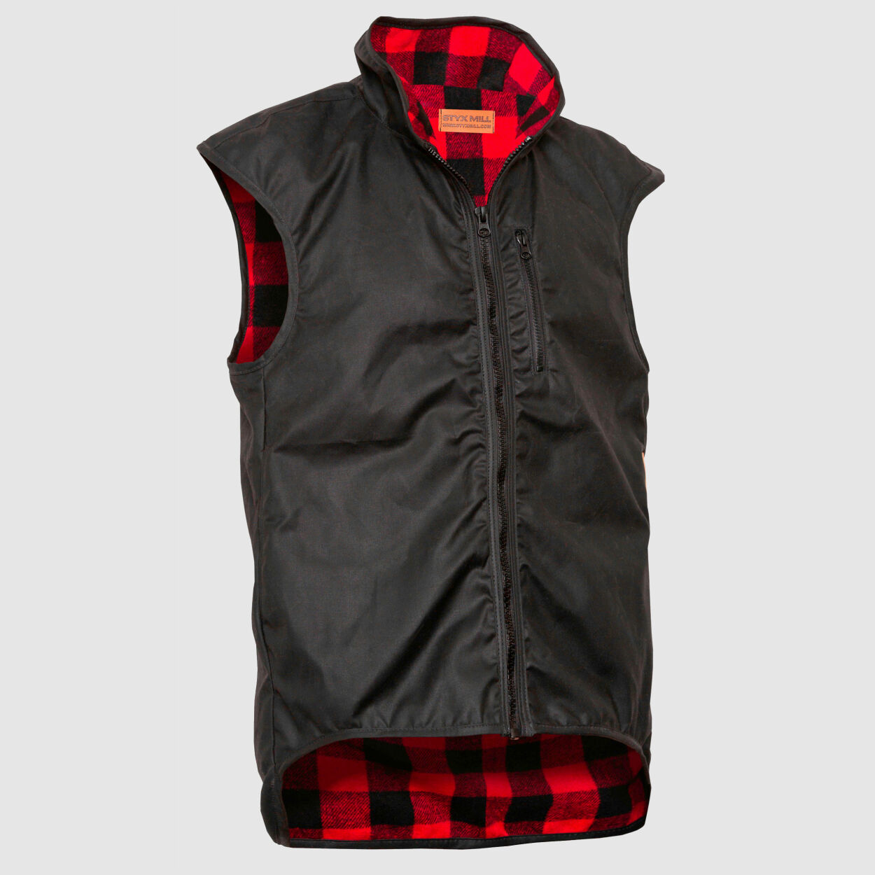 Red Check Wool Lined Province Vest